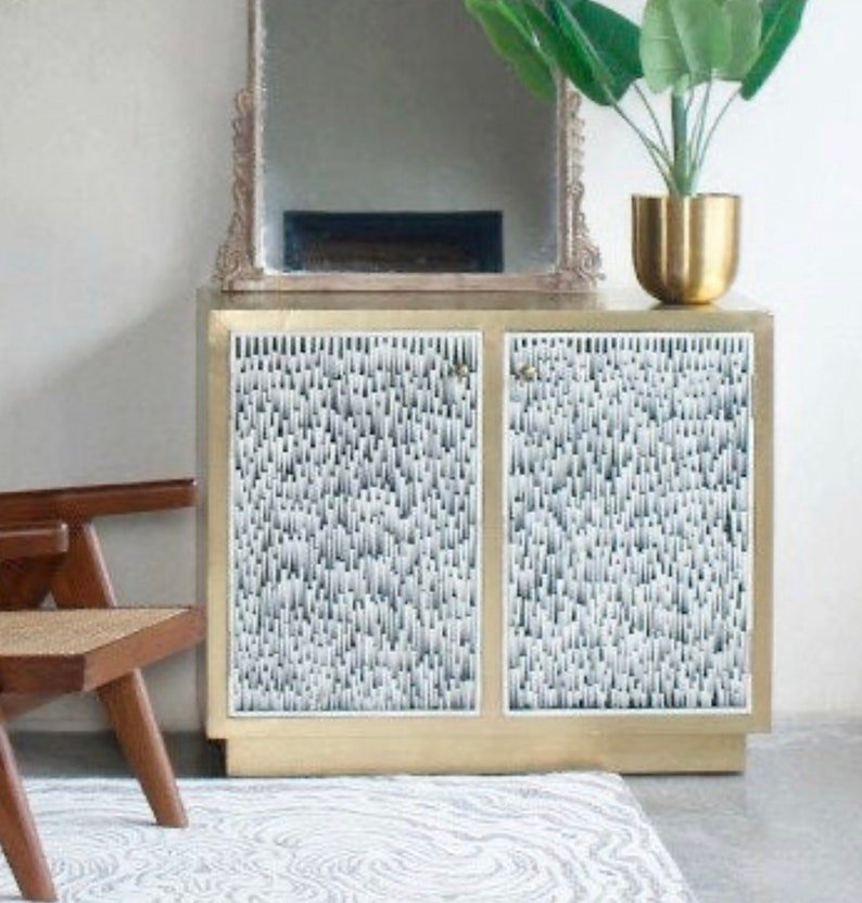Bone inlay & brass. Cladding cabinet , sideboard 1 | Vinayak Handicraft