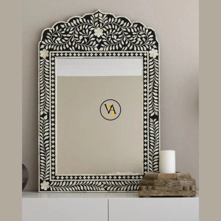 Handmade Camel Bone Inlay Mirror - Jharokha Design | Bone Inlay ...