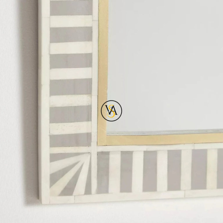 Waterfall Bone Inlay Wall Mirror Frame | Handmade Living Room Wall ...