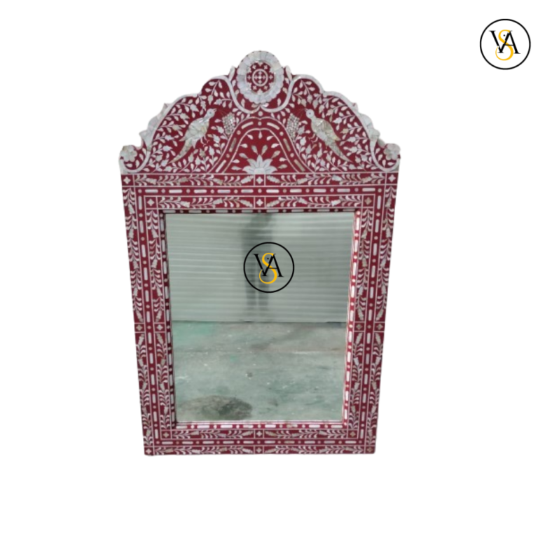 Waterfall Bone Inlay Wall Mirror Frame | Handmade Living Room Wall ...